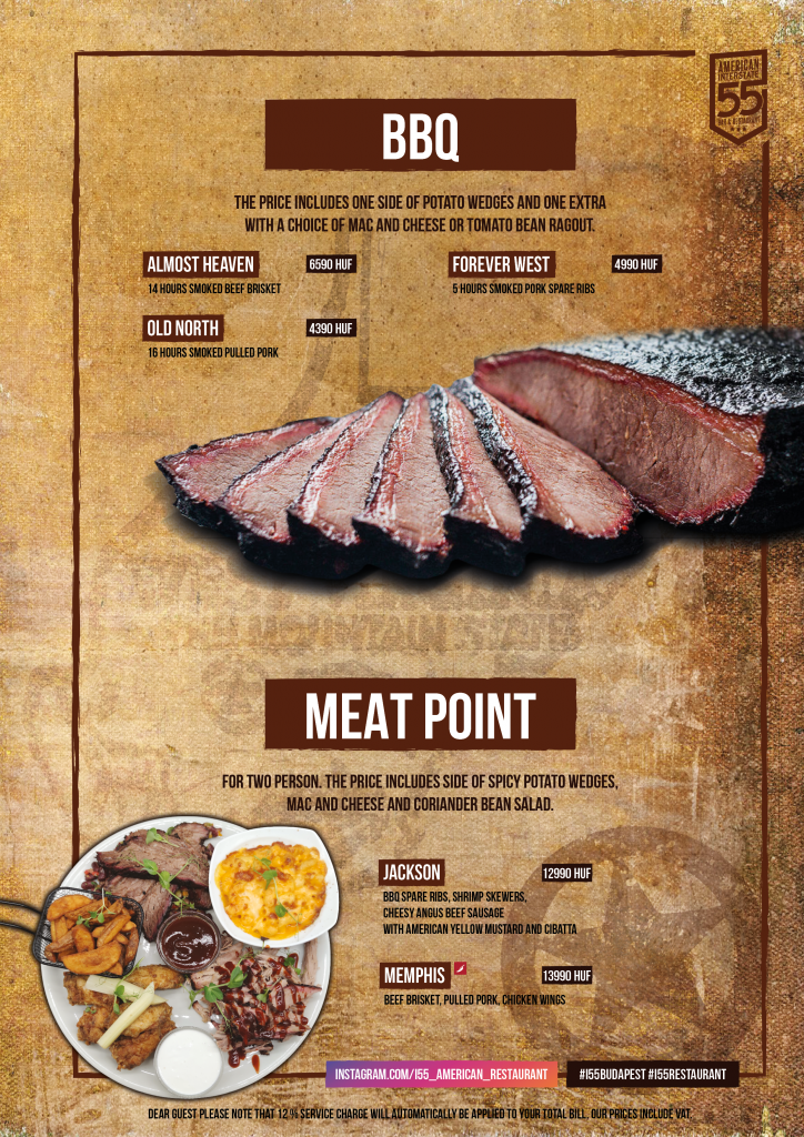 New menu - i55 Bar & Restaurant